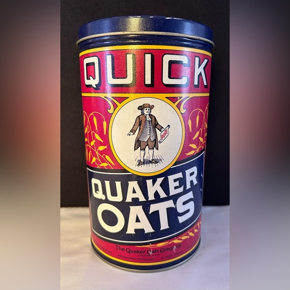 Kitchen | Vintage 199 Quaker Oats Tin Metal Can Canister Advertising ...